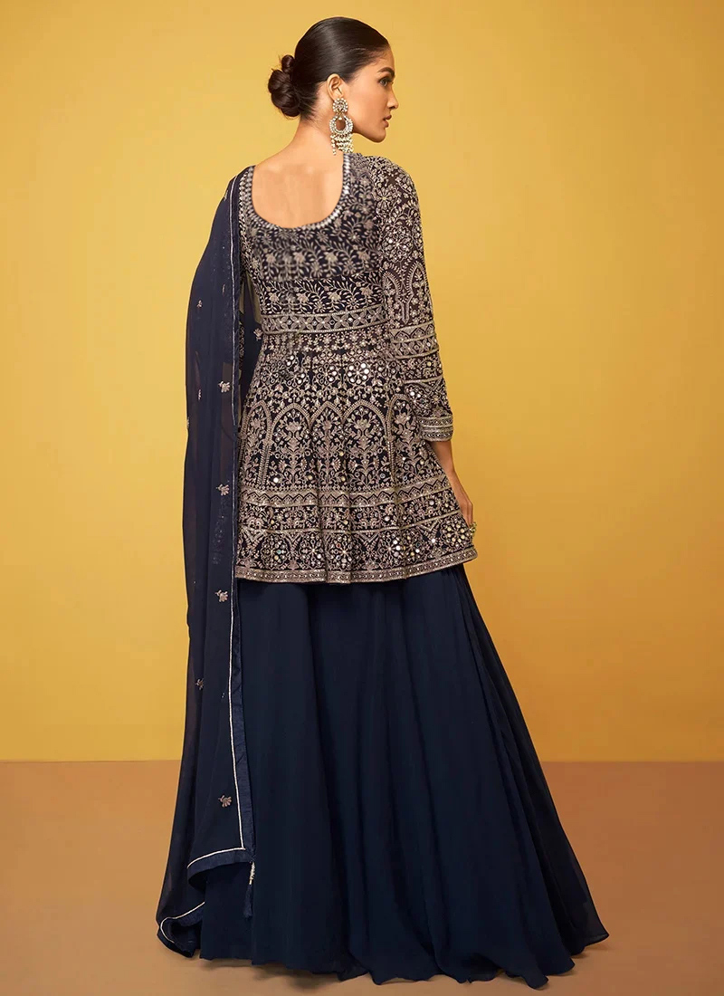 Buy Designer Lehenga With Long Top Choli Online