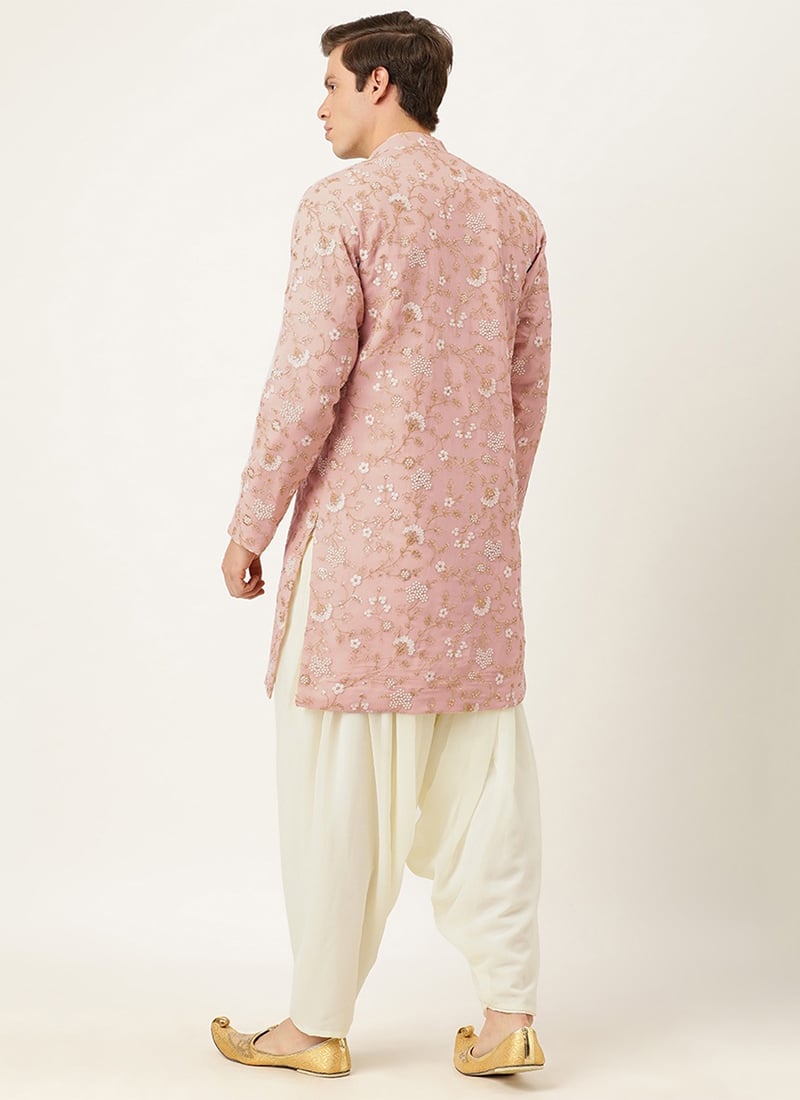 Shop Peach Embroidered Sherwani With Patiala Pants Festive Wear in UK ...