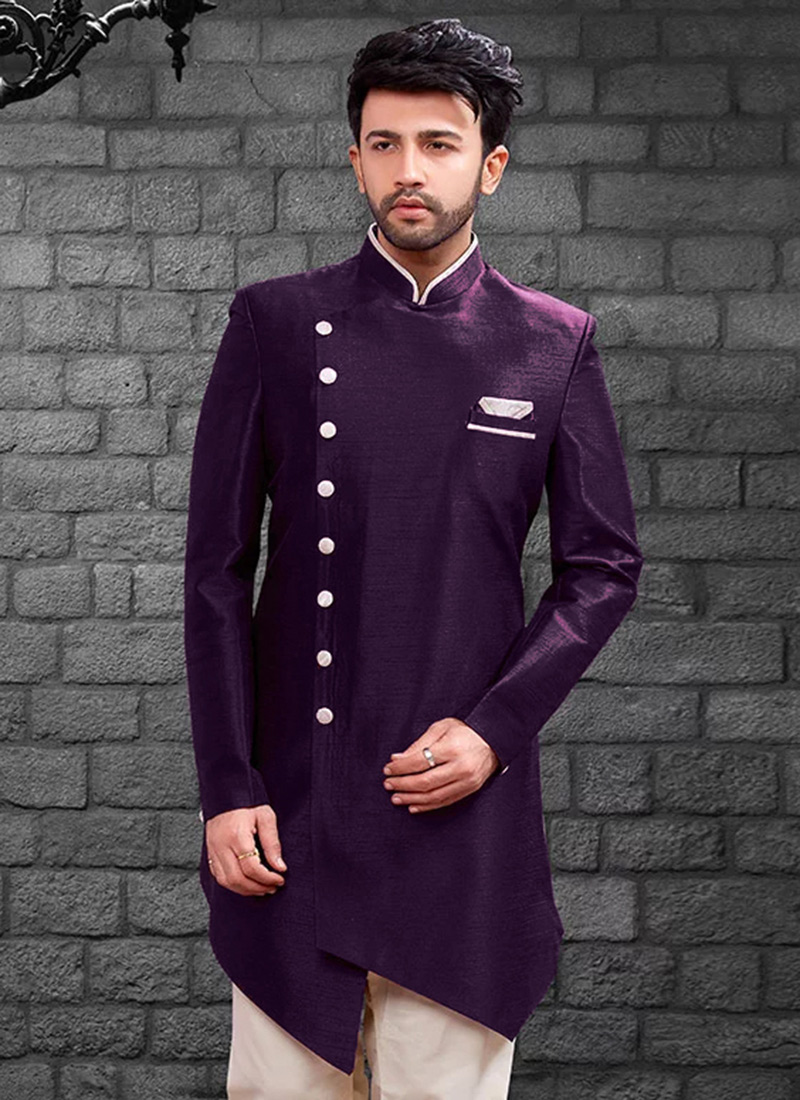 Purple Sherwanis For Men Online Trendy Outfits at Cbazaar