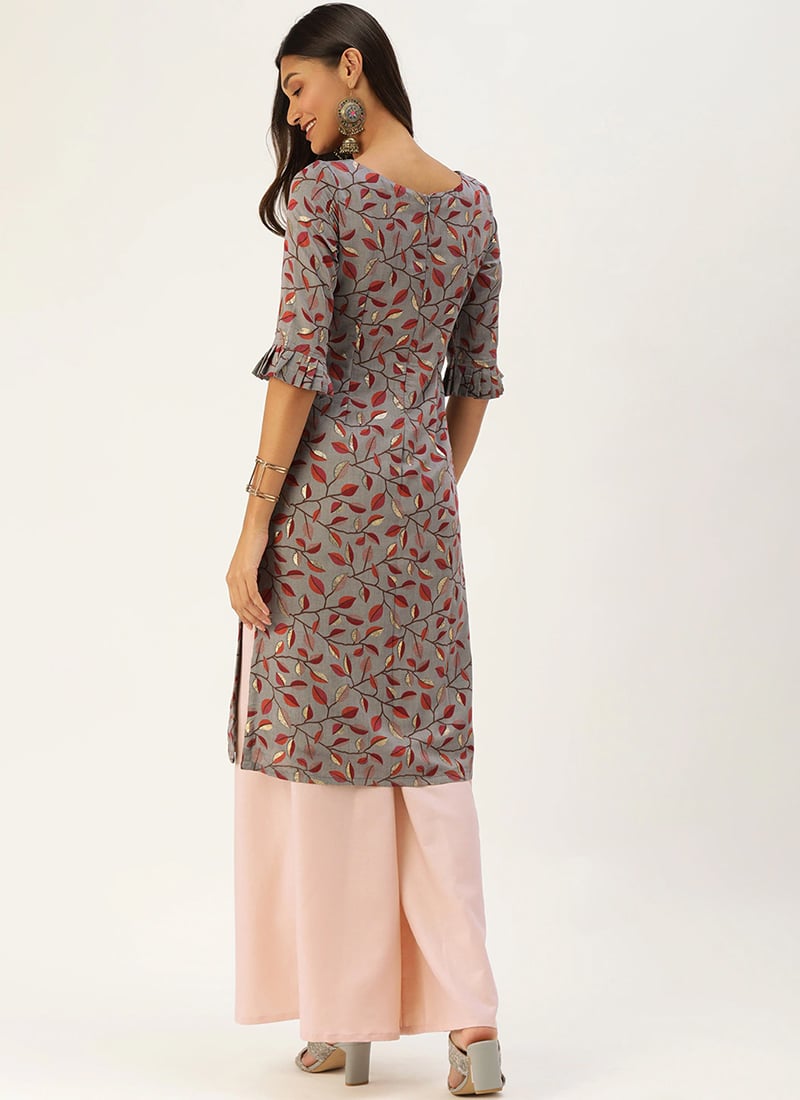 Shop Teen Girls Grey Modal Silk N Pink Palazzo Set After Six Wear ...