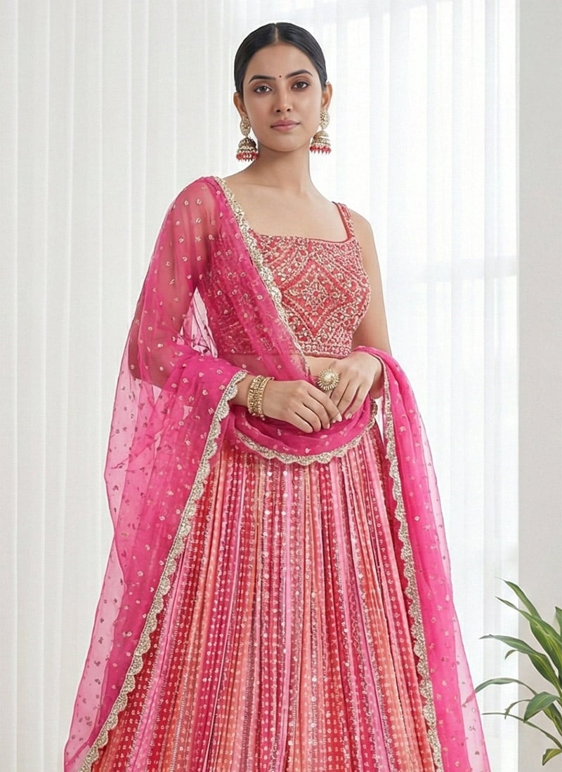 Trendy Pink Lehengas For Women Online - Cbazaar