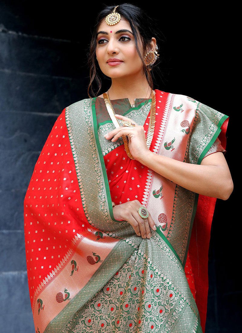 Buy Latest Red Sarees Designs Online Shopping