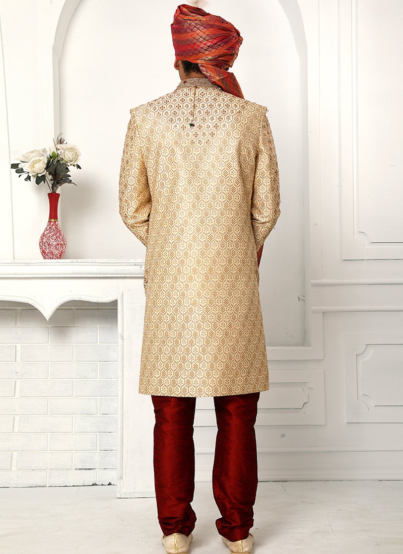 Buy Beige Sherwanis Online | Designer Beige Sherwanis