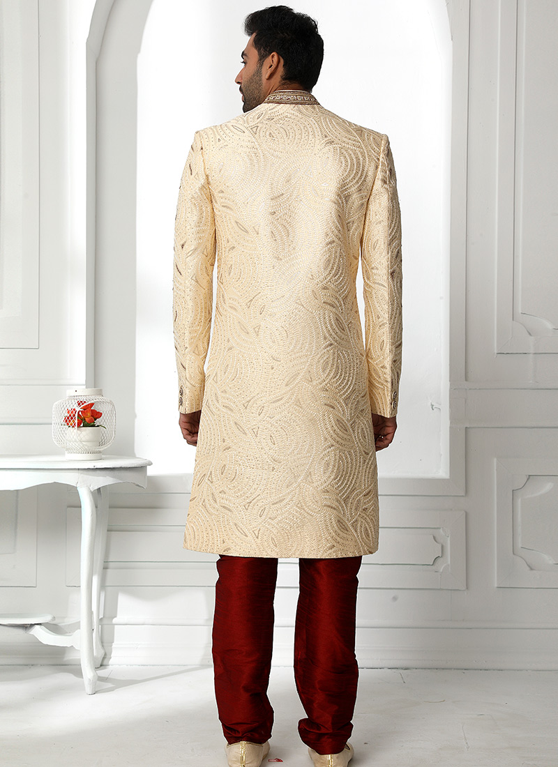 Buy Beige Sherwanis Online For Men's Collections at Cbazaar