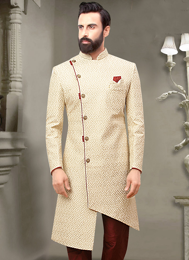 Buy Beige Sherwanis Online | Designer Beige Sherwanis