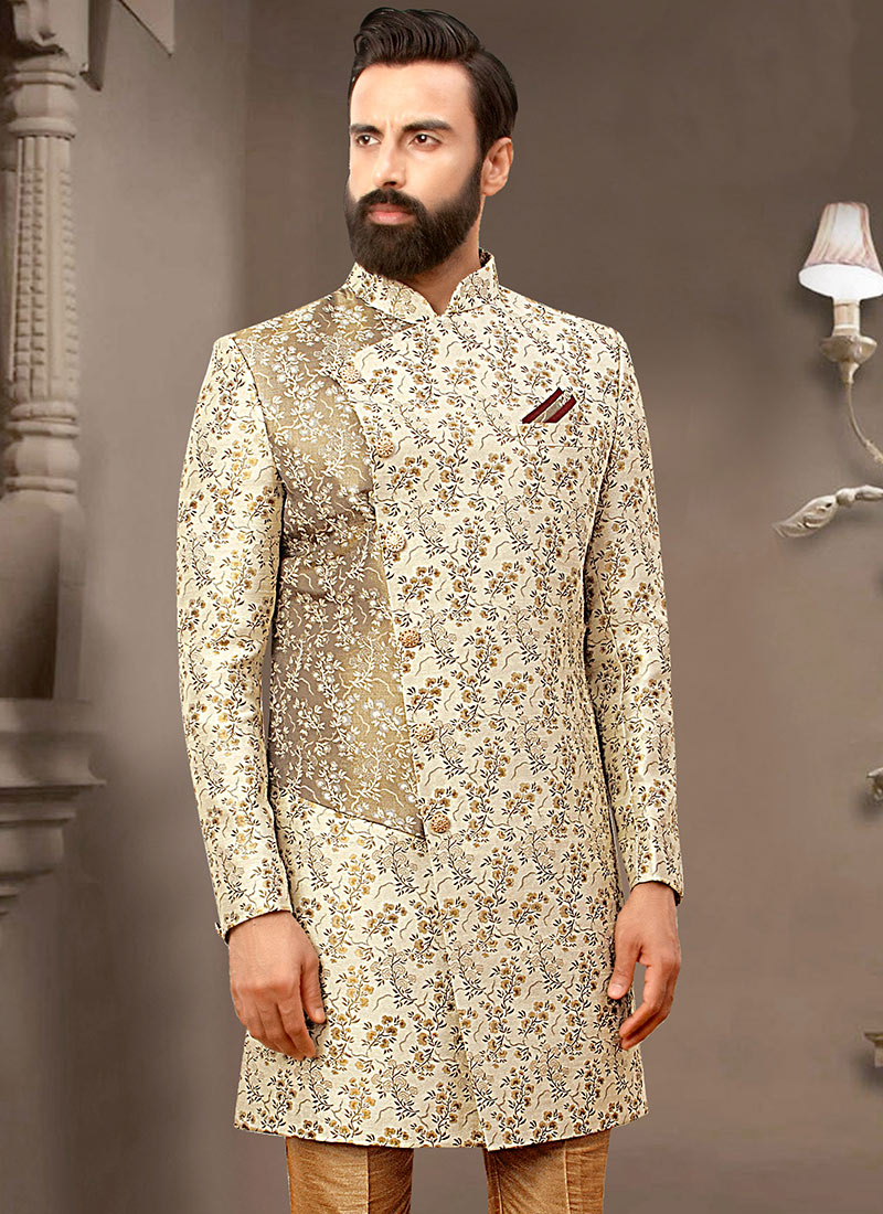 Buy Beige Sherwanis Online | Designer Beige Sherwanis