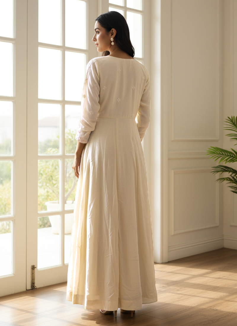 Shop Beige Georgette Embroidered Sequins Regal Anarkali Suit Festive ...