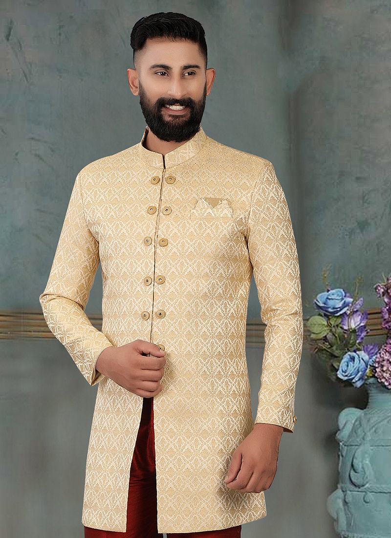 Buy Beige Sherwanis Online | Designer Beige Sherwanis