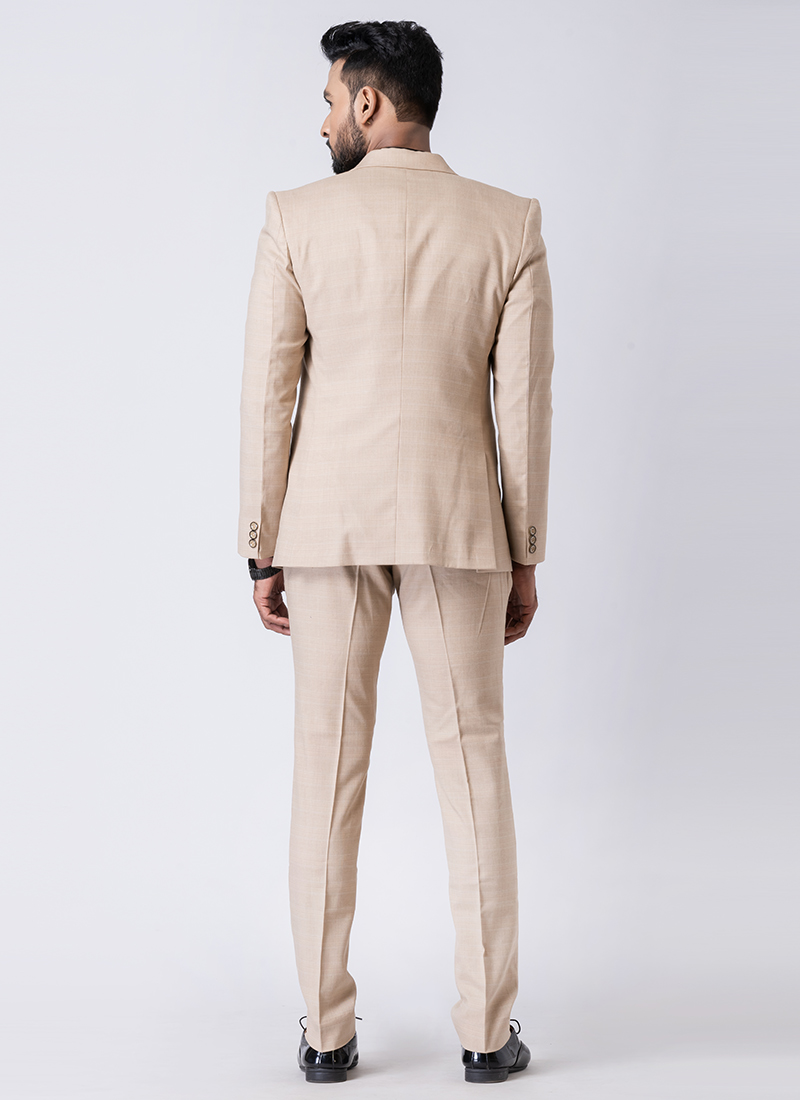 Shop Beige Men Suit Wedding Wear in India - Cbazaar