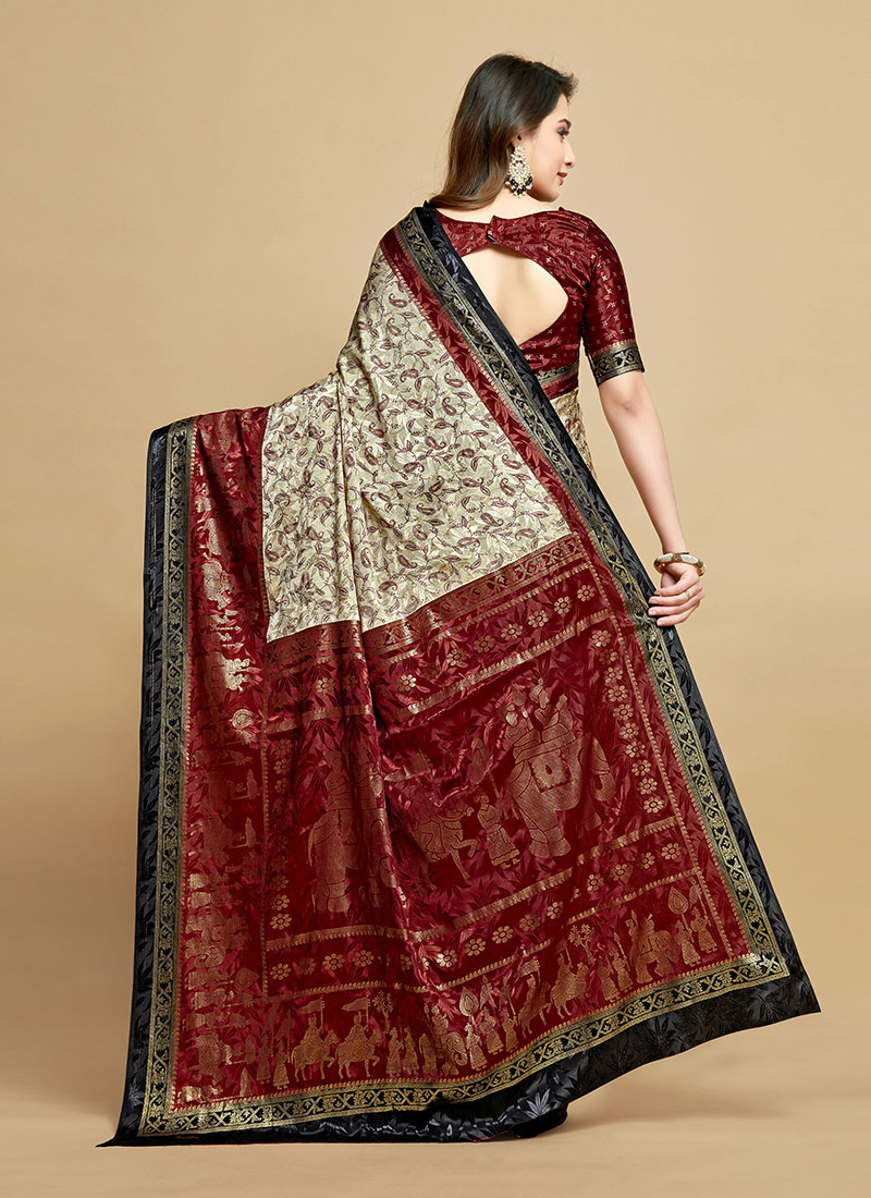 Maroon Saree | Buy Maroon Sarees Online Shopping - Cbazaar