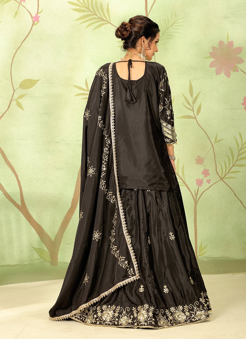 Buy Designer Lehenga With Long Top Choli Online