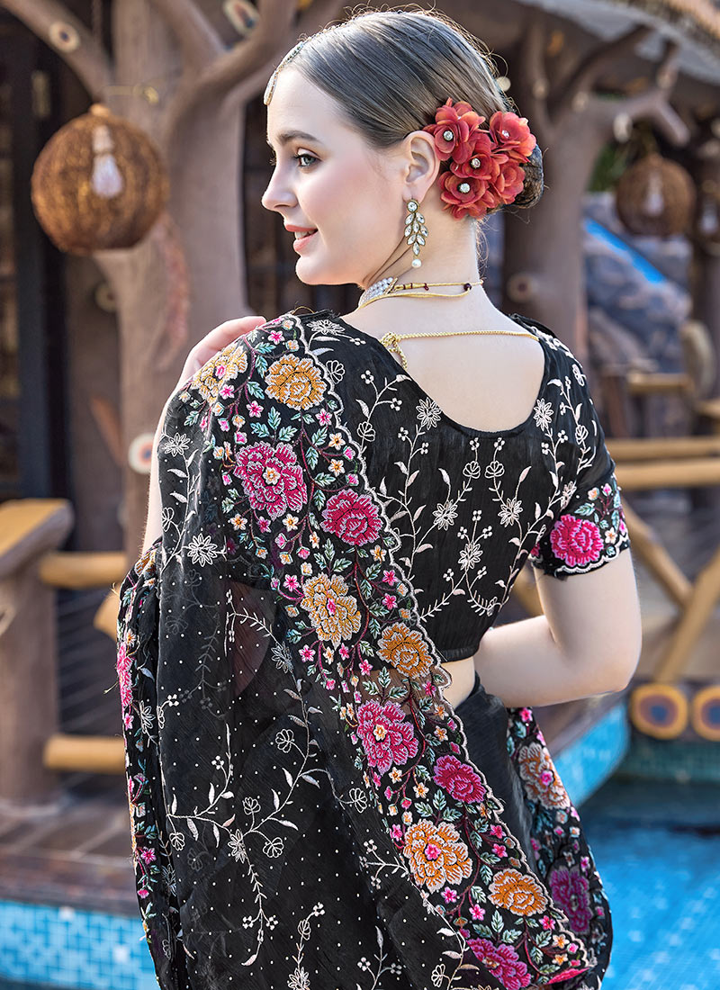 Buy Latest Black Sarees Designs For Women Online At Cbazaar