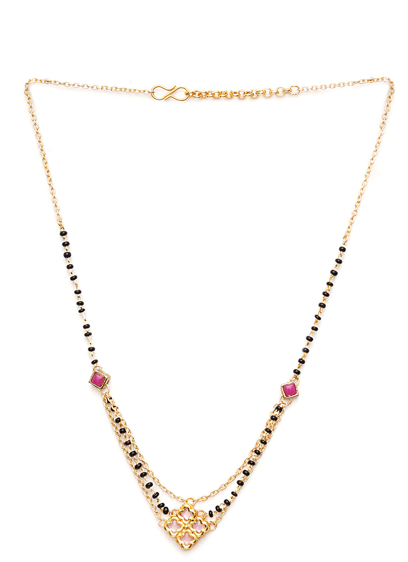 Shop Black Kundan and Moti Mangalsutra Festive Wear Online at Best ...