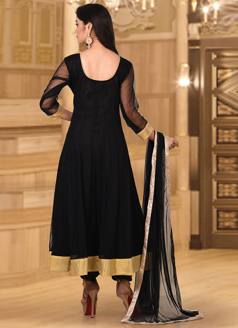 Buy Black Net Embroidery Anarkali Suit Party Wear Online at Best Price ...
