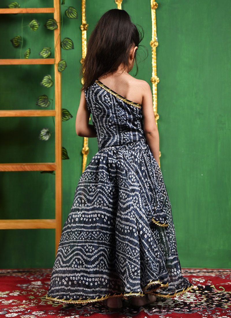 Shop Blended Cotton Kota Kids Girls A Line Lehenga Party Wear Online at ...