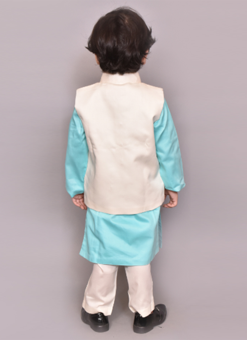 Shop Sky Blue Blaze Cotton Bandi Set Party Wear Online at Best Price ...