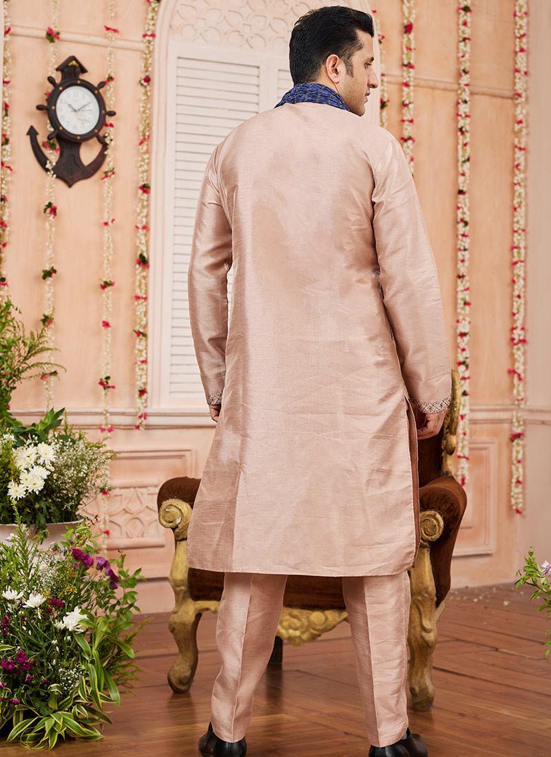 Shop Blue Chanderi Silk Men Stole in India - Cbazaar