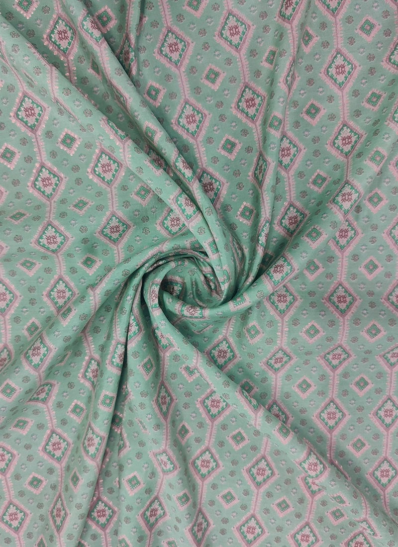 Shop Blue Modal Satin Print Fabric in UK - Cbazaar