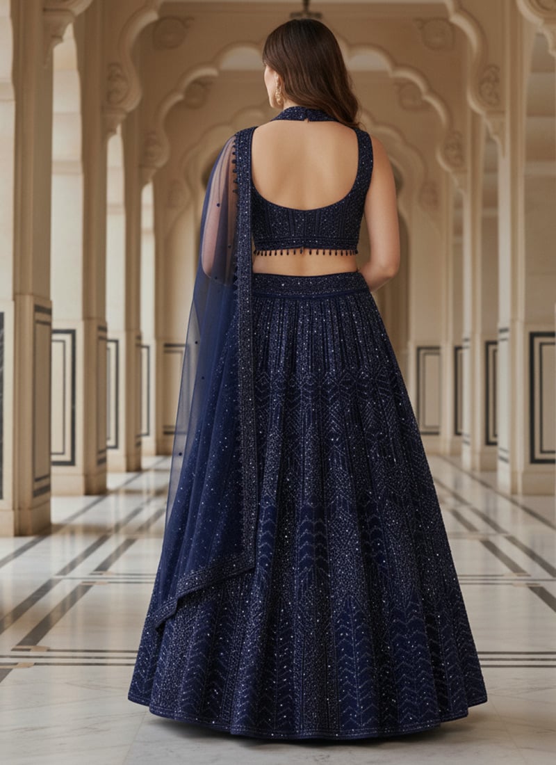 Latest Blue Lehenga Choli Designs For Women Online -Cbazaar