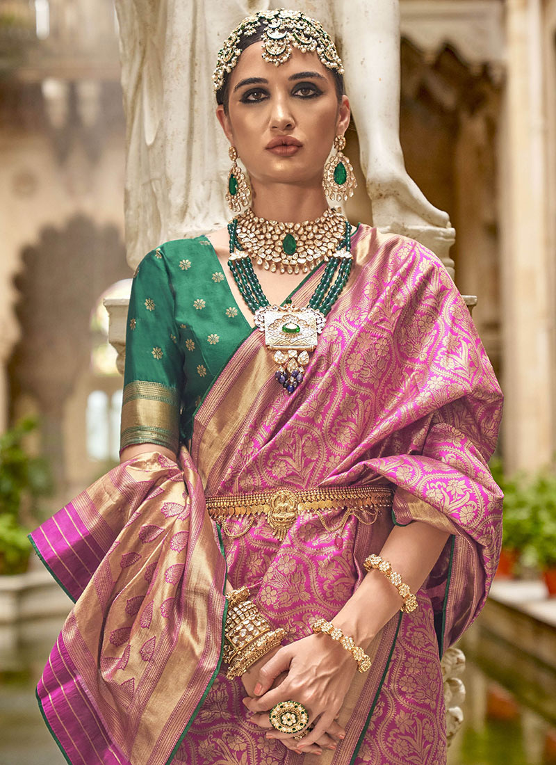 Latest Pink Sarees Designs For Women | Pink Wedding Sarees