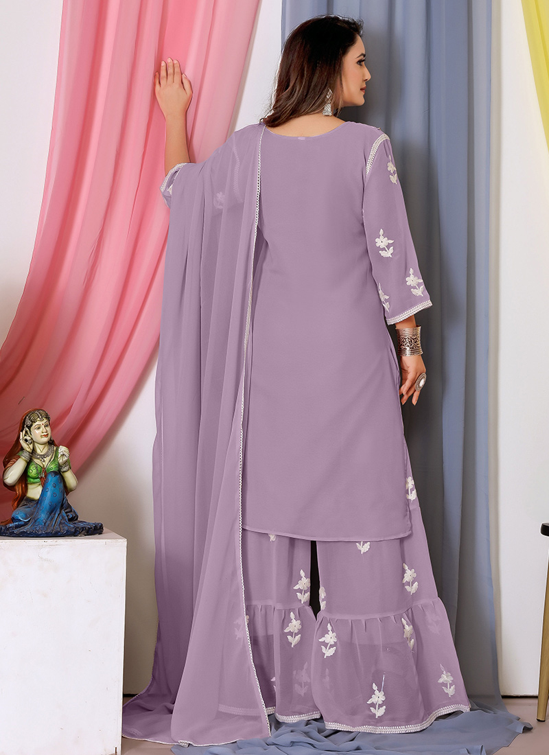 Shop Classy Thread Work Embroidered Pakistani Sharara Suit Party Wear ...