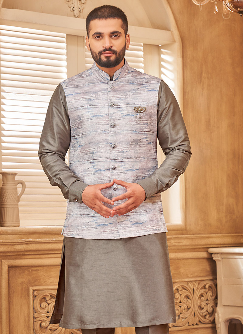 Shop Cream Silk Embroidered Bandi Set Festive Wear Online at Best Price ...