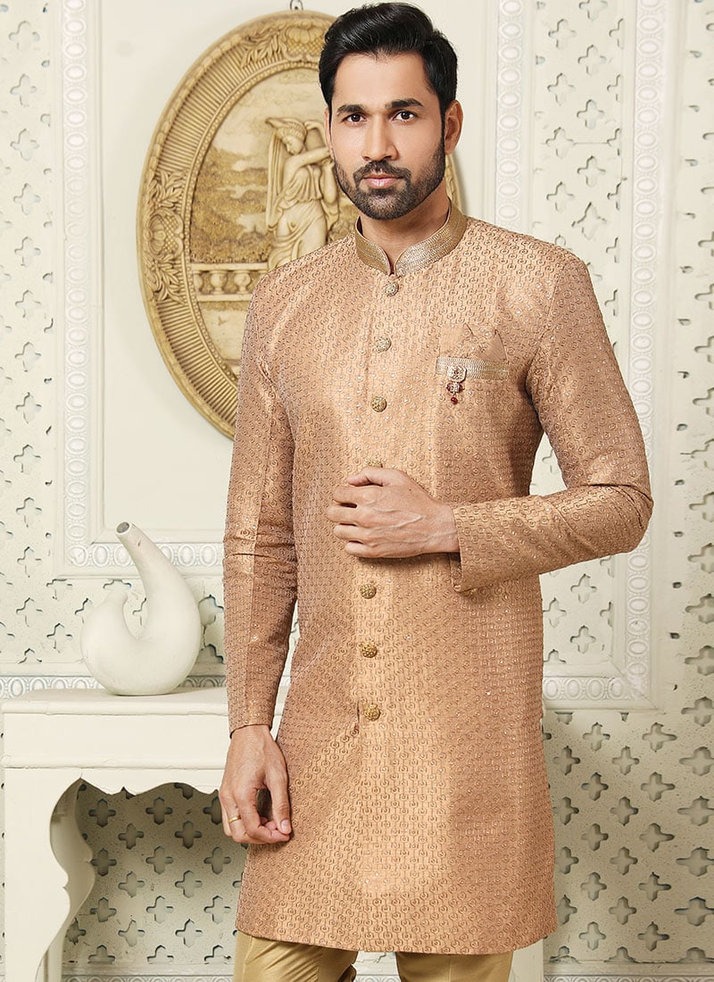 Buy Beige Sherwanis Online | Designer Beige Sherwanis