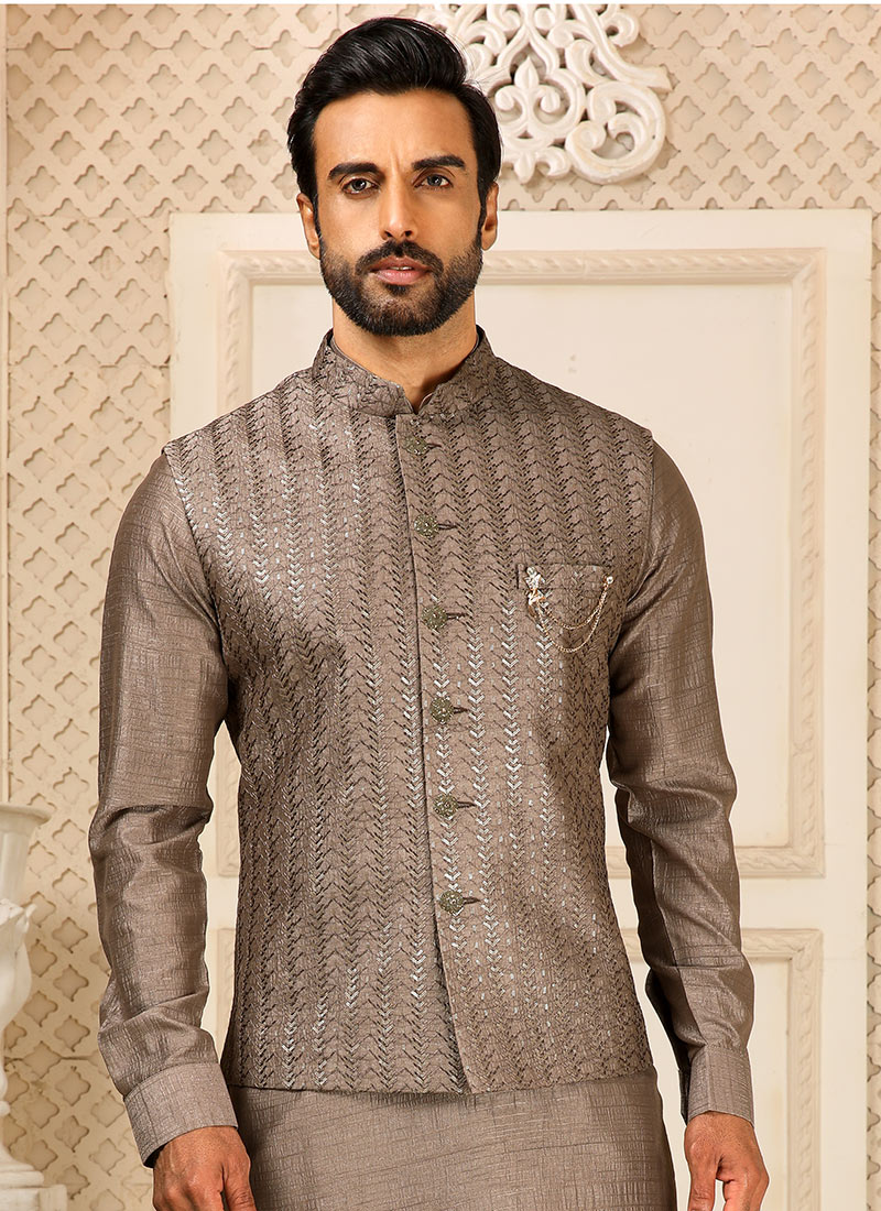 Buy Grey Color Kurta Pyjamas | Online Grey Colour Kurta Pyjamas ...