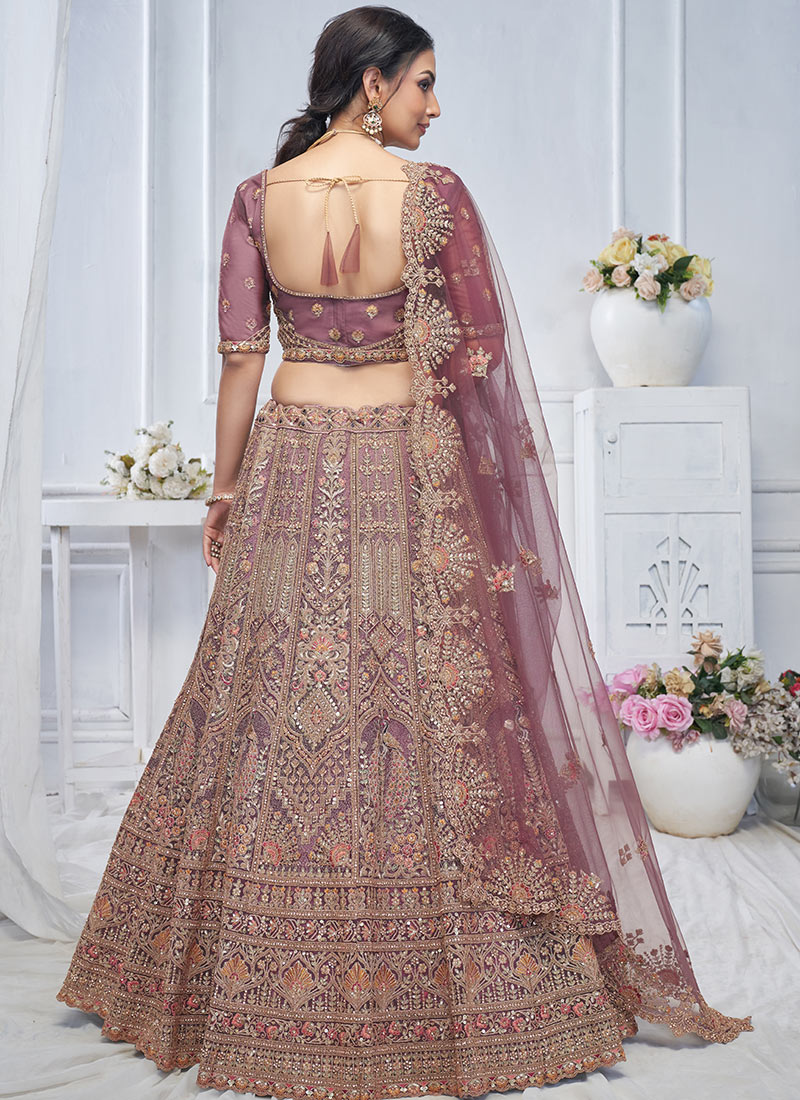 Shop Elegant Purple Net Zarkan Work Zari Embroidered And Stone Sequins ...