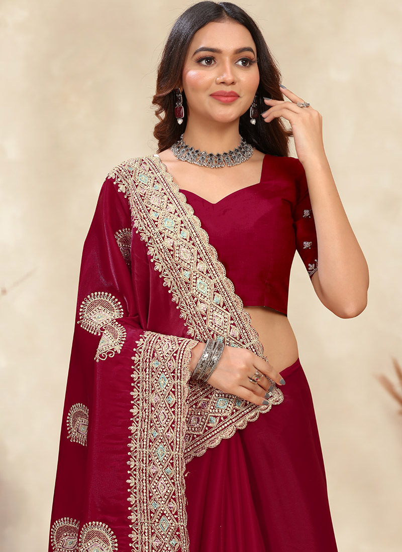 Maroon Saree | Buy Maroon Sarees Online Shopping - Cbazaar