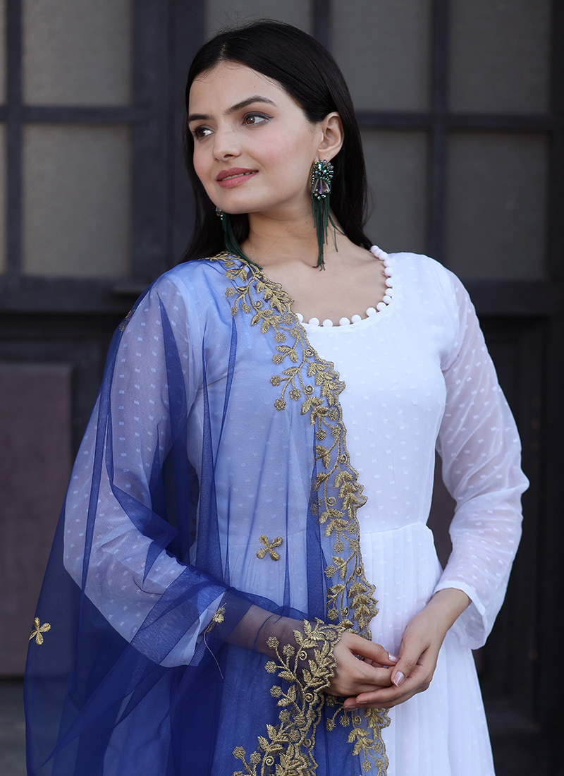 Buy Faux Georgette Butti Work Anarkali Gown Party Wear Online at Best ...