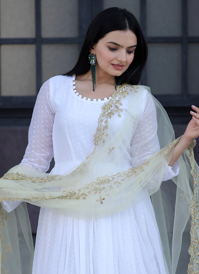 Shop Faux Georgette Butti Work Anarkali Gown Party Wear Online at Best Price | Cbazaar