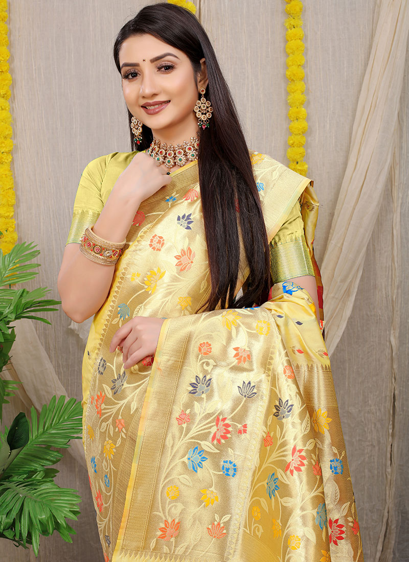 Buy Latest Gold Sarees Designs Online - Cbazaar