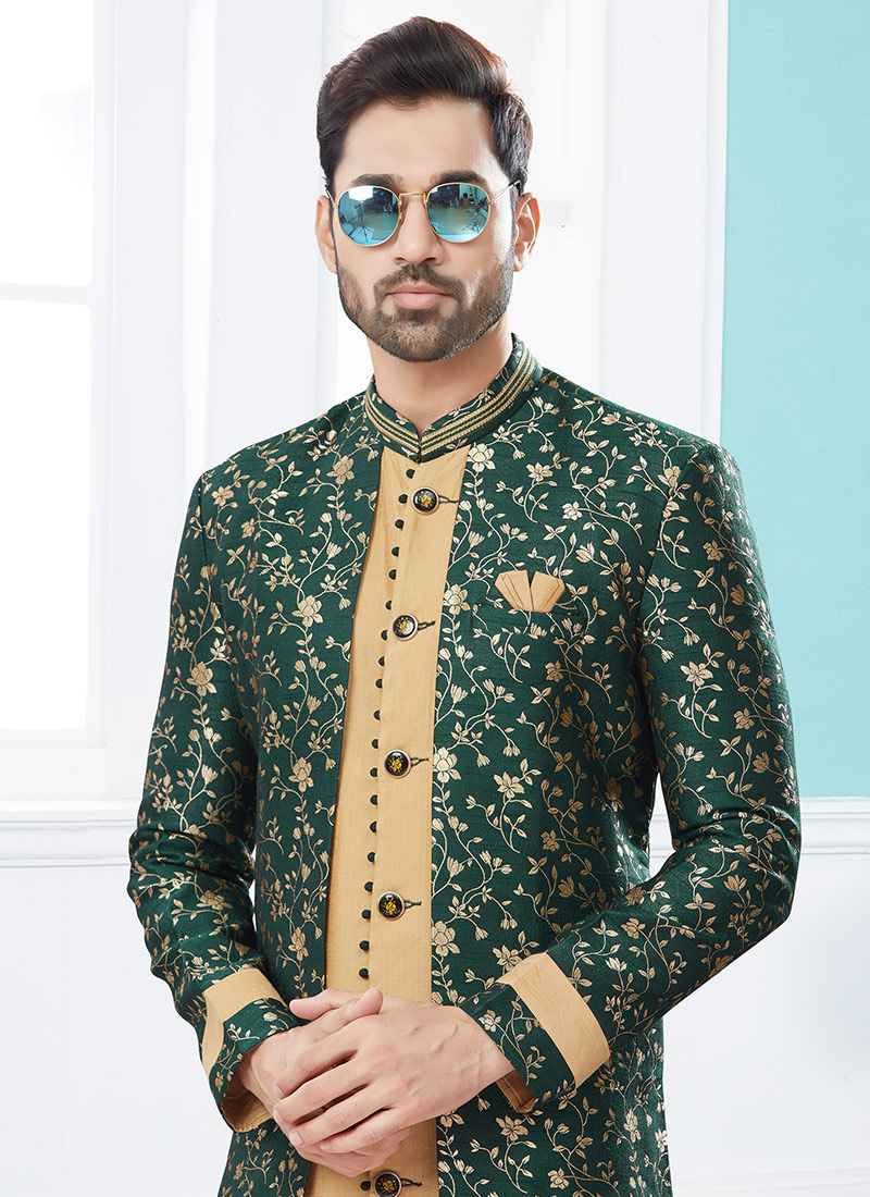 Shop Stylish Green Sherwanis For Men Online at Cbazaar