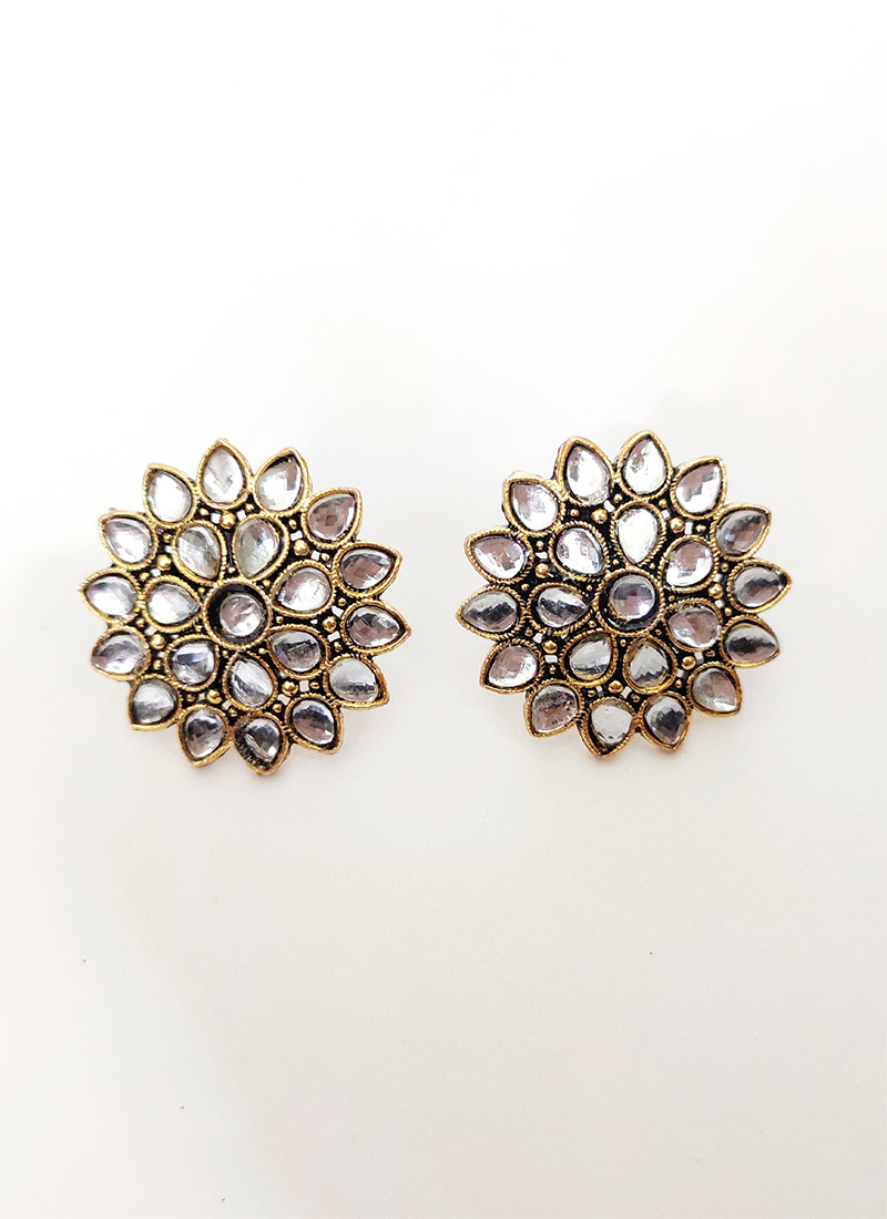 Shop Gold N White Stud Work Wear Online at Best Price | Cbazaar