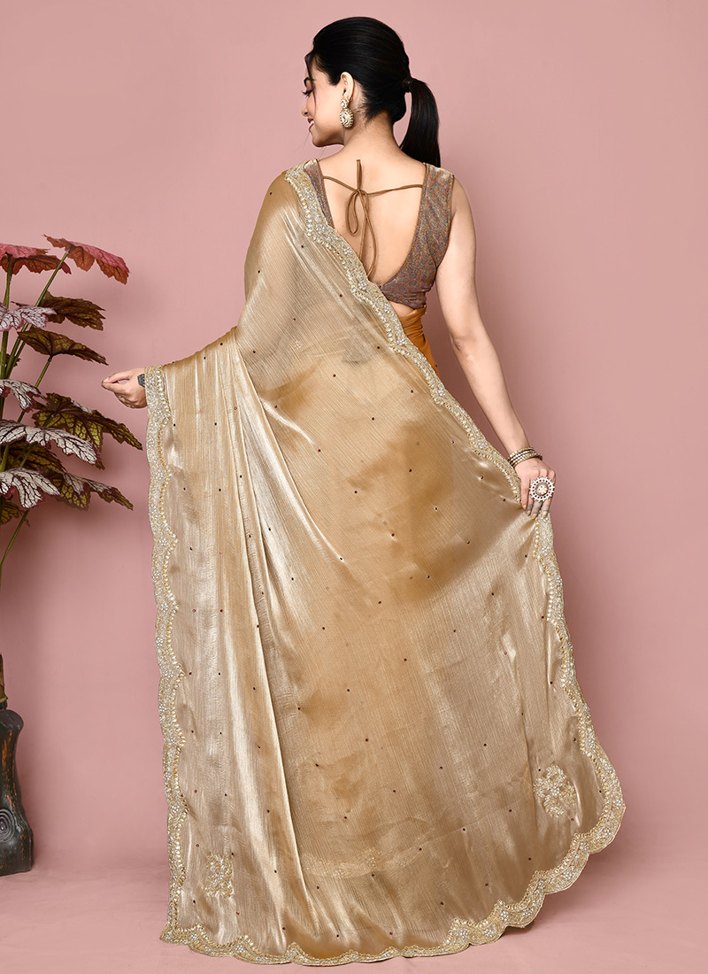 Buy Latest Gold Sarees Designs Online - Cbazaar