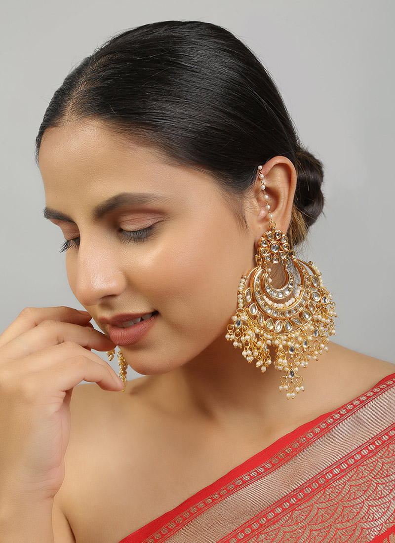 Buy Golden Alloy Chaand Bali Wedding Wear Online at Best Price | Cbazaar