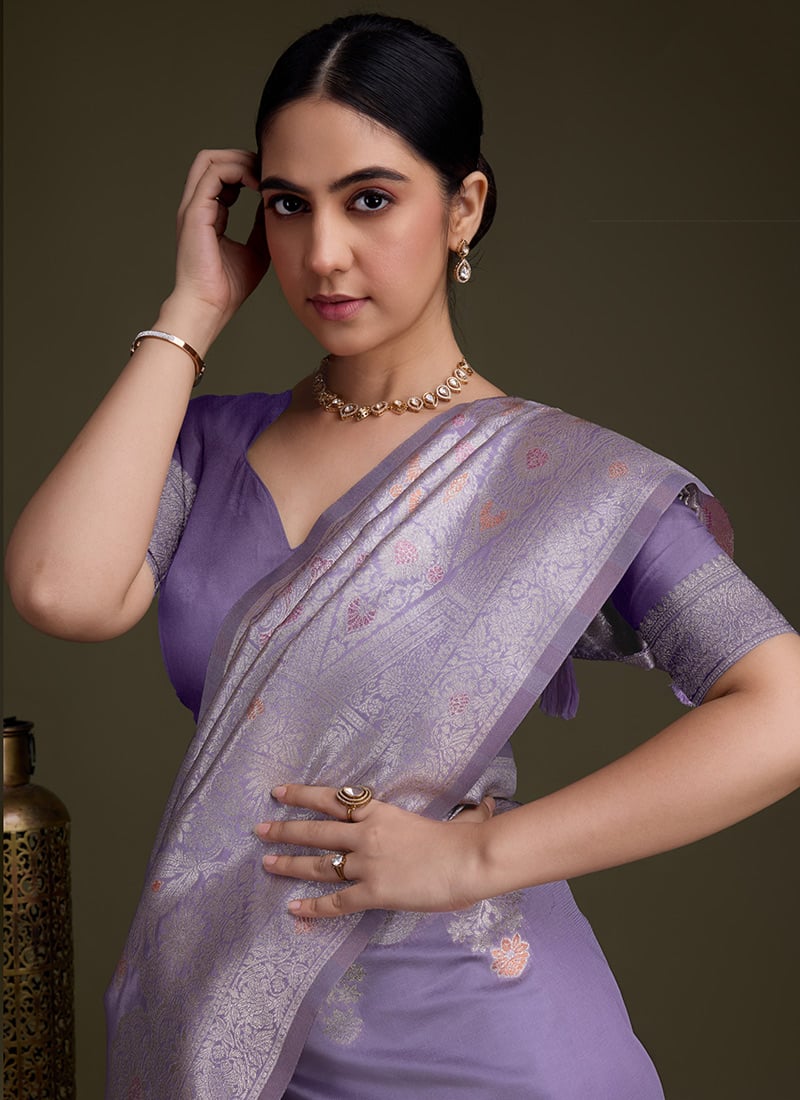 Buy Lavender sarees online | Lavender sarees styles | Online Lavender ...