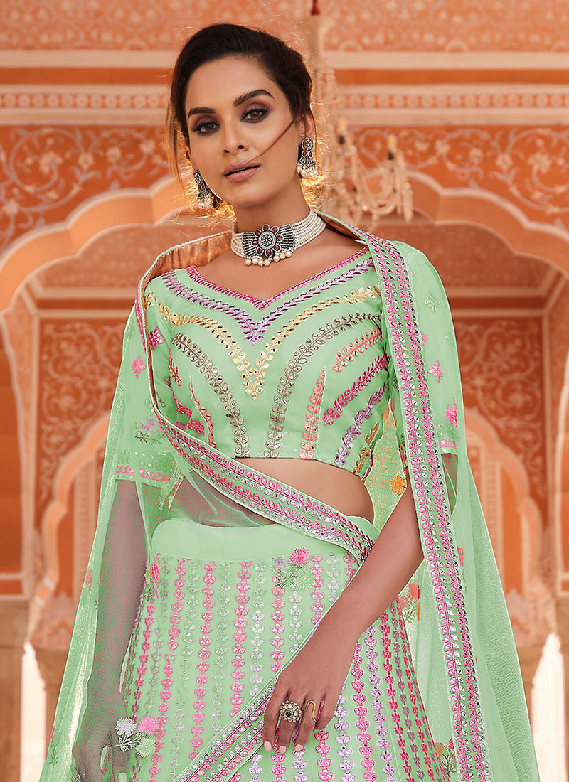 Shop Graciously Gota And Thread Work A Line Lehenga Wedding Wear Online ...