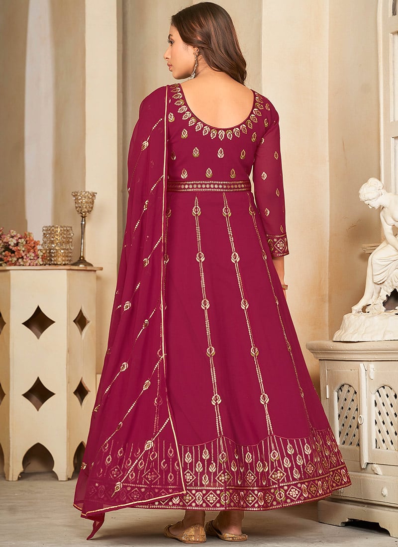 Shop Grand Georgette Embroidered Anarkali Suit Party Wear Online at ...