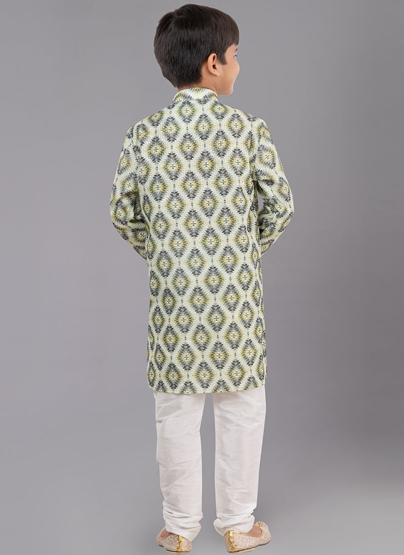 Buy Green Digital Printed Kids Kurta Pyjama Party Wear Online at Best ...
