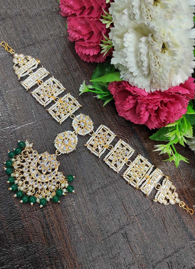 Shop Green Gold Plated Matha Patti Wedding Wear Online at Best Price ...