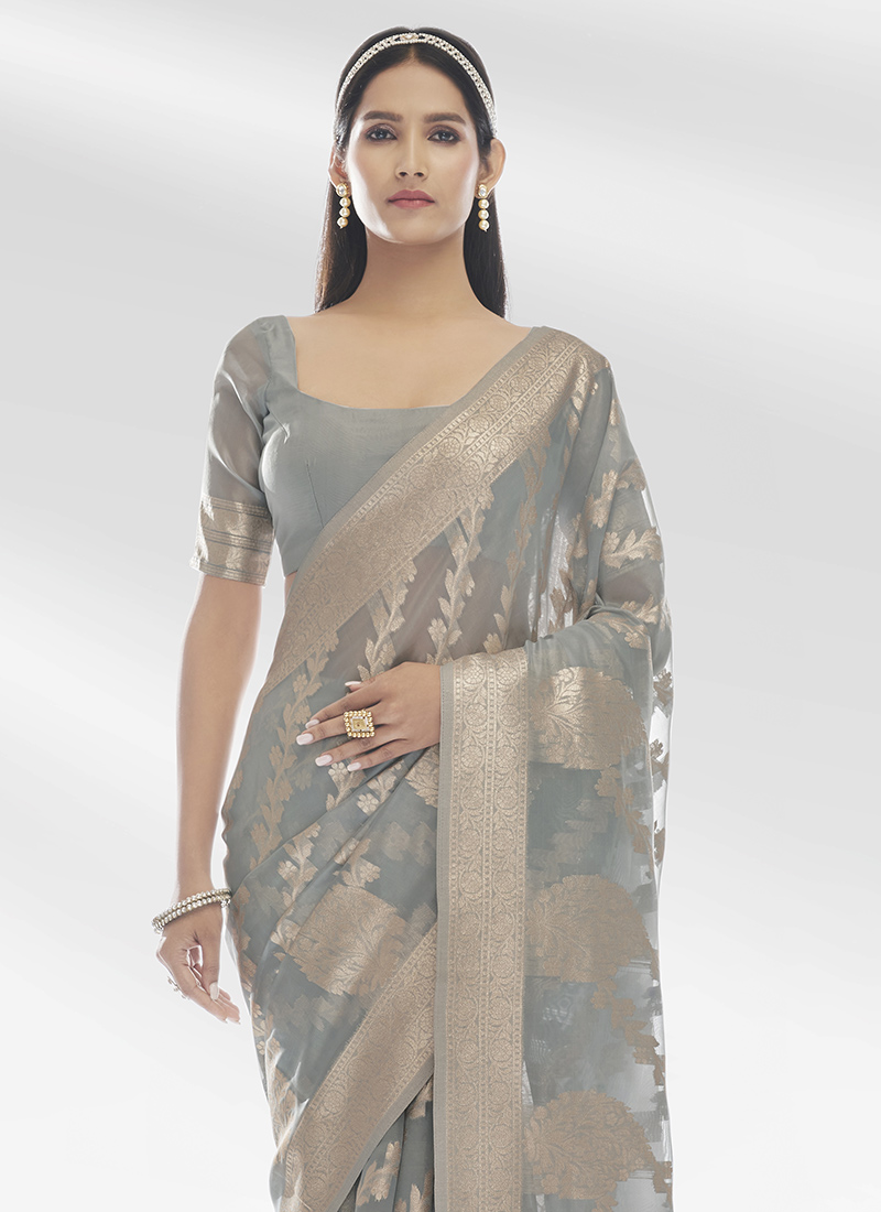 Shop Grey sarees online | Online Grey sarees | Purchase Grey sarees online