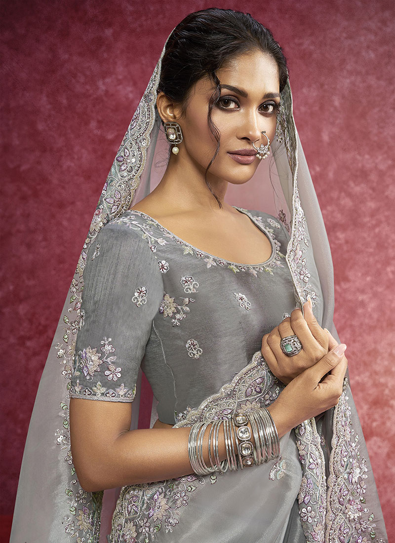 Grey Saree : Buy Latest Designer Sarees For Women Online In India