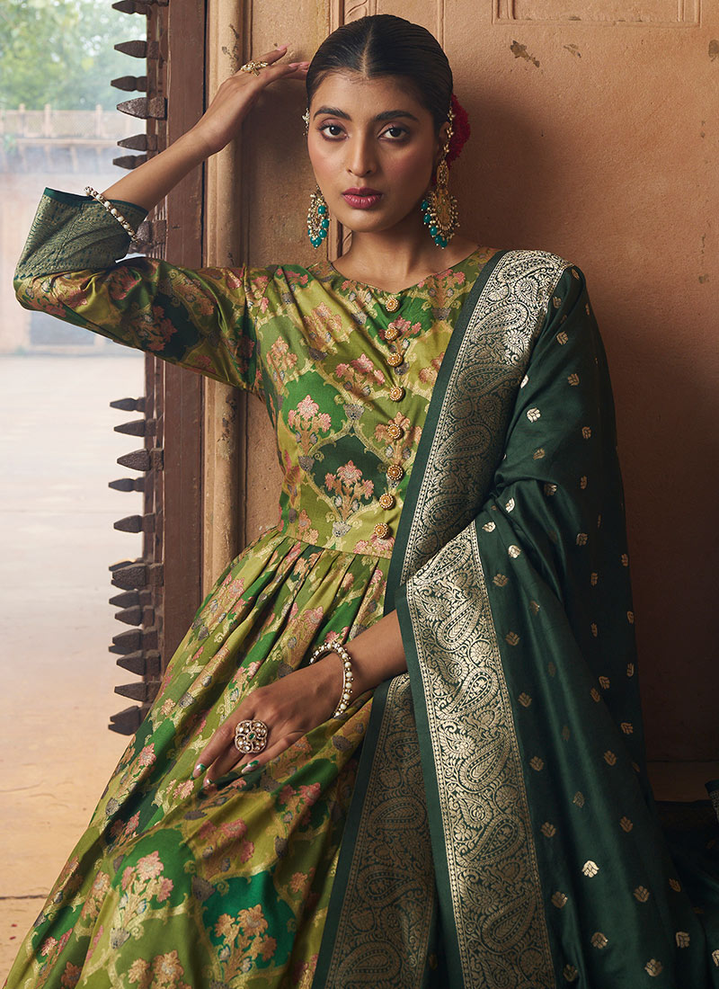Buy Green Colour Indo Western | Online Green Color Indo Western Dresses ...