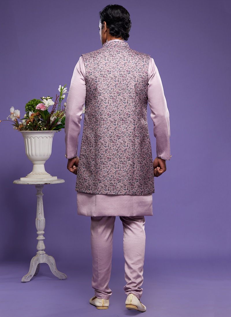 Buy Indian Ethnic Clothing - Ganesh Chaturthi Lavender Men Kurta Pyjamas