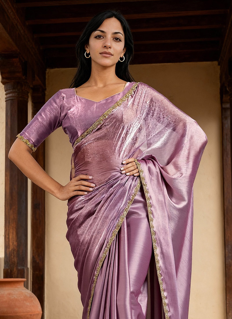 Buy Elegant Lavender Sarees Online at Cbazaar