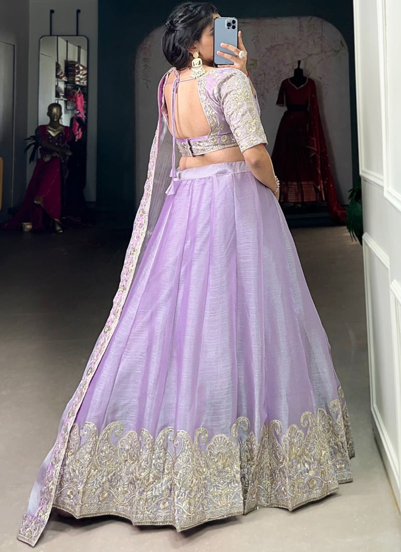 Buy Lavender Lehenga Choli Collections Online -Cbazaar