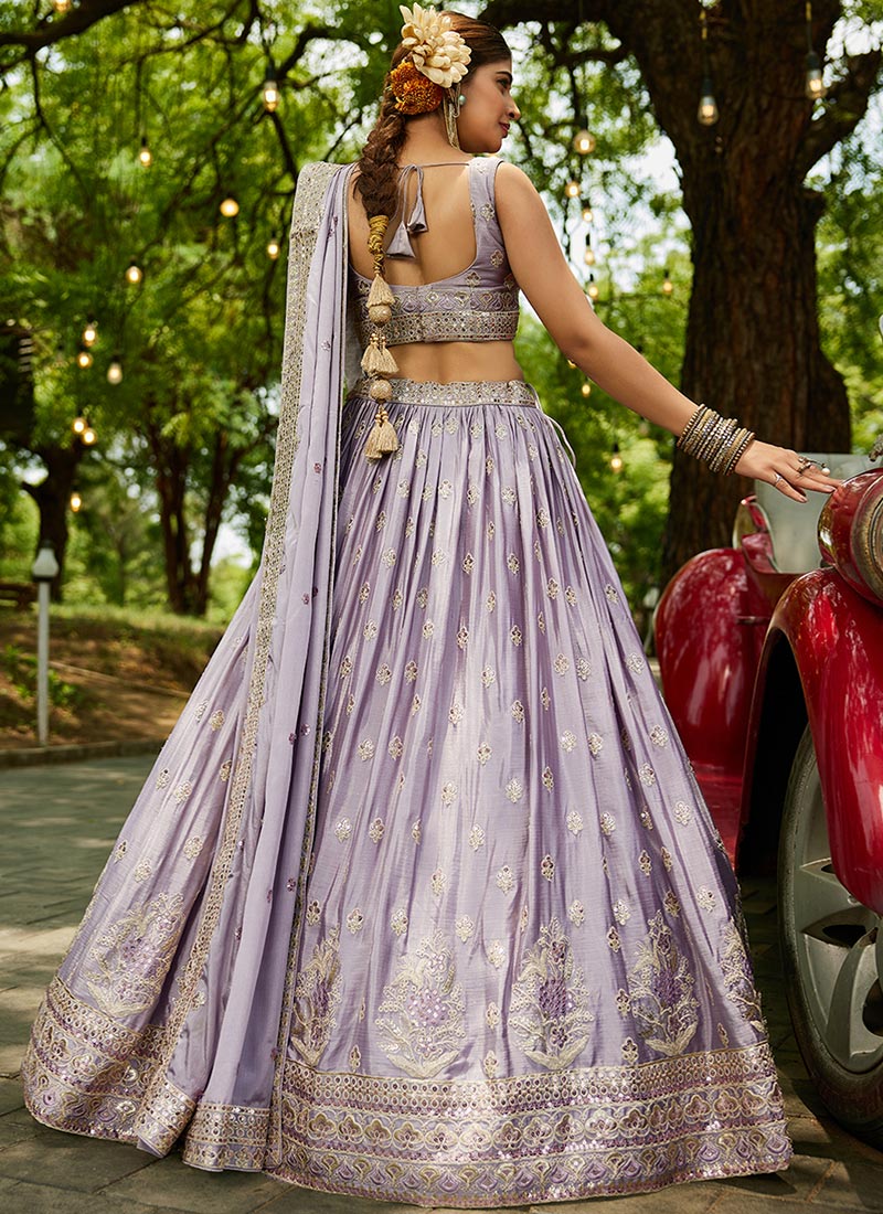 Buy Lavender Lehenga Choli Collections Online -Cbazaar