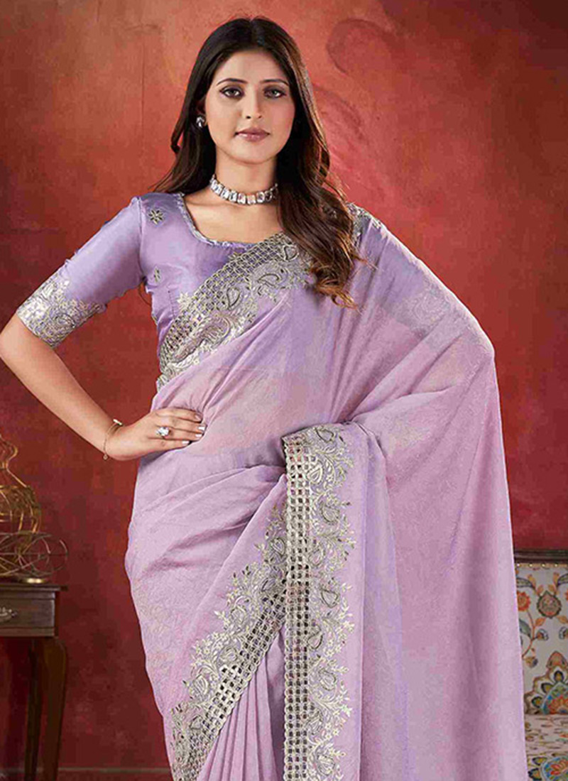 Buy Lavender sarees online | Lavender sarees styles | Online Lavender ...